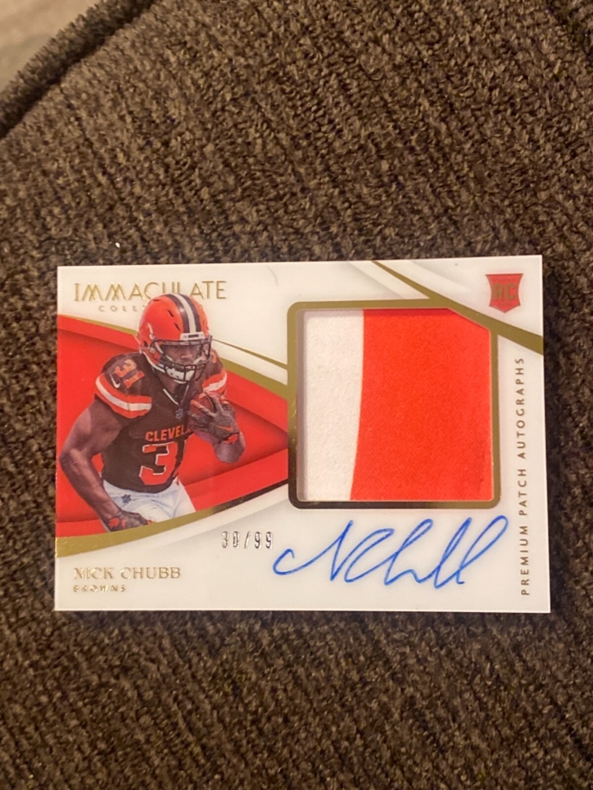 Nick Chubb 2018 immaculate 2 clr patch auto autograph #30/99 | eBay