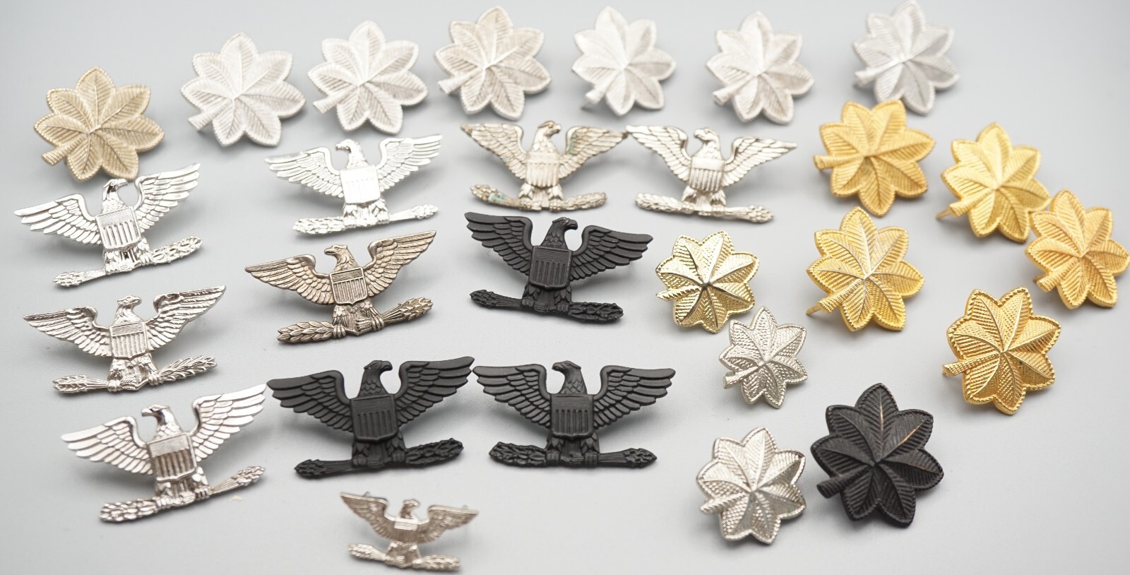 Vietnam War Army Major, Lieutenant Colonel, Colonel Eagle Insignia Lot ...