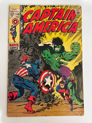 Captain America # 110 VF Marvel Comic Book Silver Age Jack Kirby 4 LI2 ...