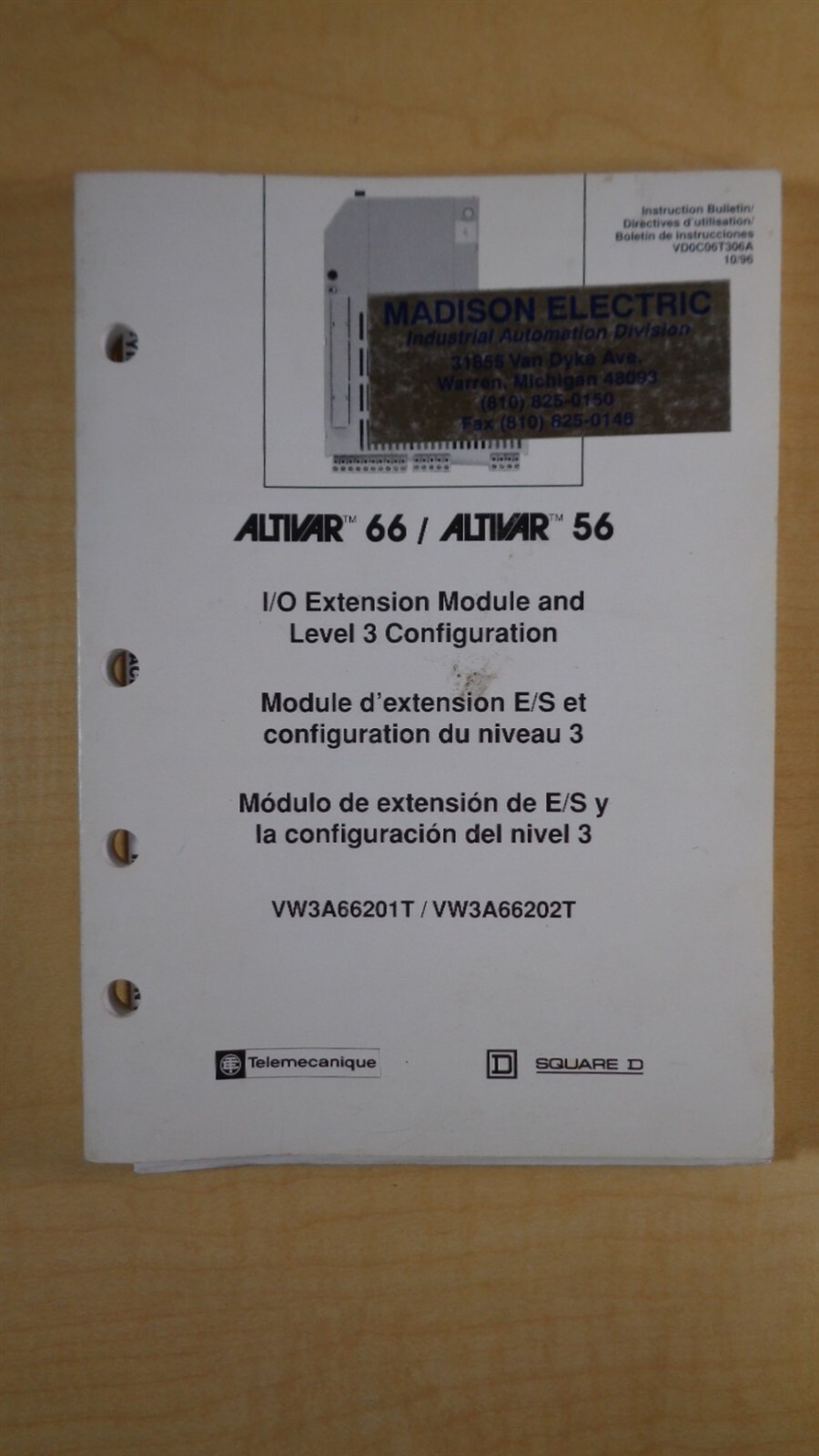 Altivar 66 56 I/O Extension Module Level 3 Configuration Manual 8D B2 ...