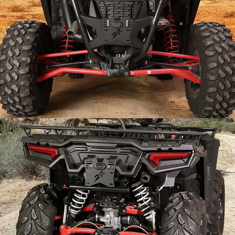 UTV ATV License Plate Bracket Holder w/ Light for Ranger RZR Sportsman ...