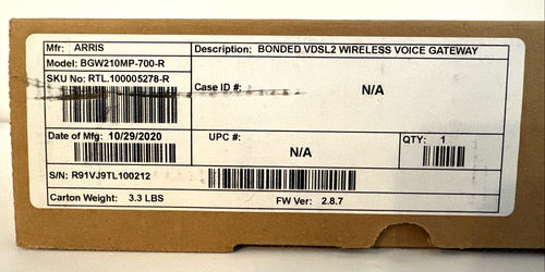 AT&T ARRIS BGW210MP 700 R Bonded VDSL2 WIRELESS Voice Gateway - NEW IN ...