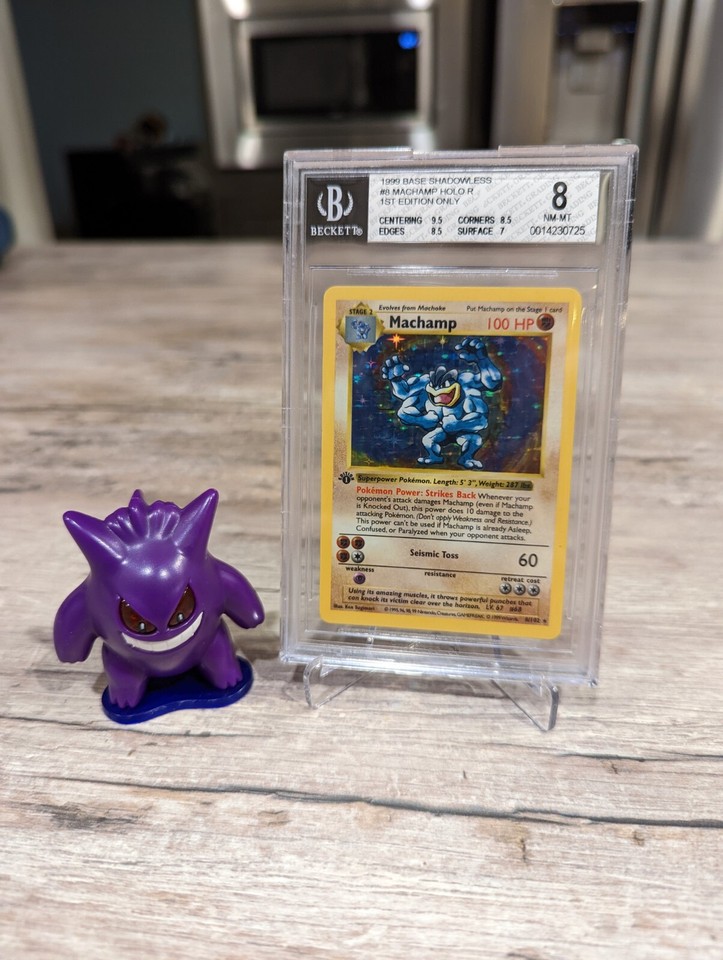 BGS 8 NM 1st Edition SHADOWLESS Machamp HOLO Pokemon 1999 Base Set 8/ ...