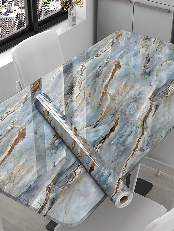 Kitchen Tile Roll Stickers Self-adhesive Bathroom Marble Sticker Wall ...