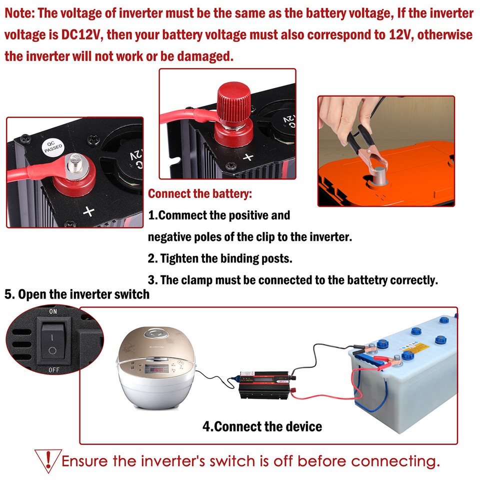 7000W 6000W De 12V A 110V Convertidor Con USB Para Carro Auto Inversor ...