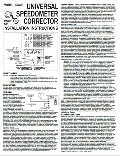 UNIVERSAL SPEEDO SPEEDOMETER CORRECTOR CALIBRATOR, 1.5% to 6000%, 2 ...
