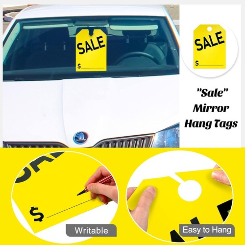 100 Pack Sale Tags Car Dealer Mirror Hang Tags 8.5 x 11.5 Inches Sale ...