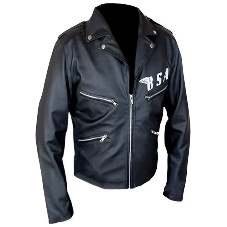 Men's BSA George Michael Faith Rockers Revenge Black Biker Real Leather ...