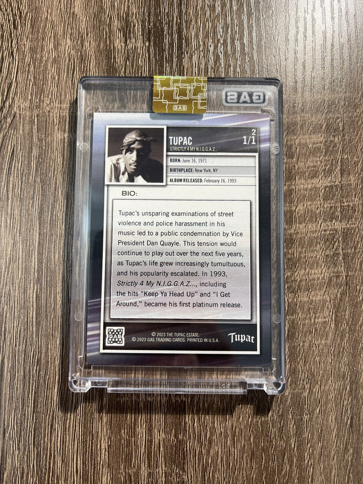 GAS Trading Cards #2 Tupac Shakur #1/1 Cosmic Foil 2023 National ...