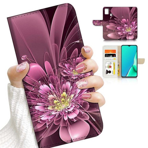 ( For Telstra Essential Pro 3 ) Flip Case Cover AJ23024 Abstract Flower ...