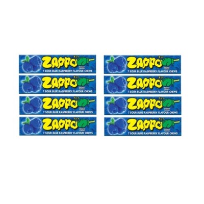 932983 8 X 26G ZAPPO SOUR BLUE RASPBERRY 7 PIECES OF CHEWY SOFT CANDY ...