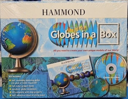 HAMMOND Globes in a Box World Atlas Geography Education Homeschool NIP ...