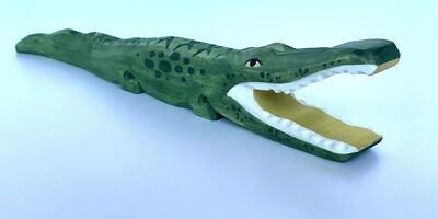 Hand Carved Wooden Alligator Toy | eBay