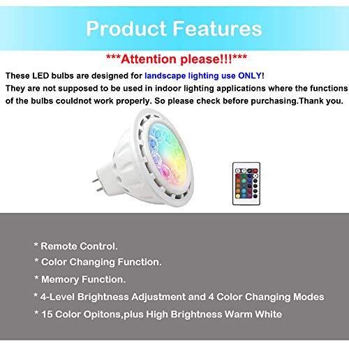 Upgraded Rgb Mr16 Led Bulb Color Changing Landscape Bulbs Gu5.3 Base ...