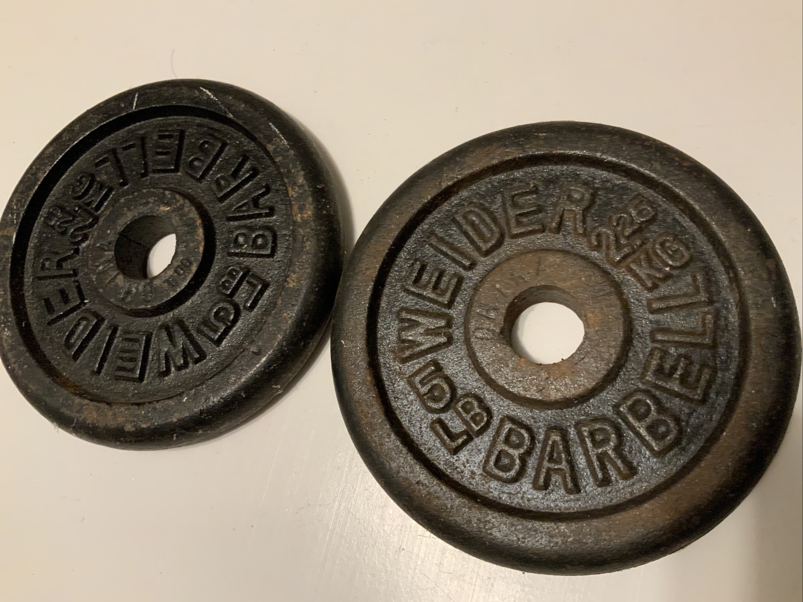 SET OF 2 Weider Barbell 5 lbs Vintage Weight Plates - Standard 1" Rare ...