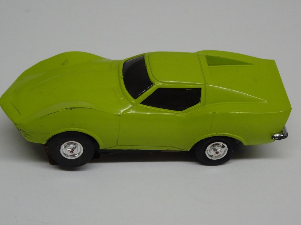 ELDON HO ROAD RACE SLOT CAR CHEVY CORVETTE LIME GREEN | eBay