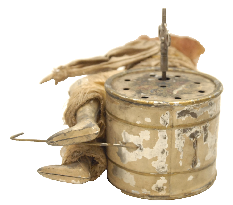 ANTIQUE BISQUE HEAD DOLL AUTOMATON WINDUP CLOCKWORK MUSICAL CELLO ...