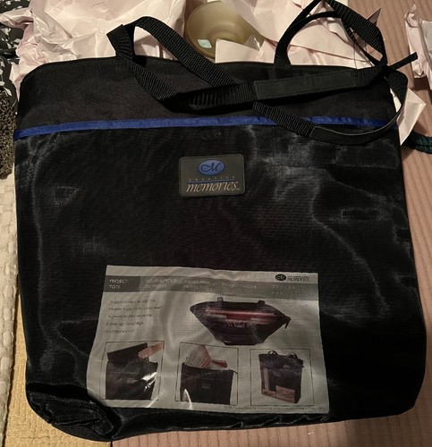 CREATIVE MEMORIES Project Tote Scrapbook Organizer Black Blue Zipper ...