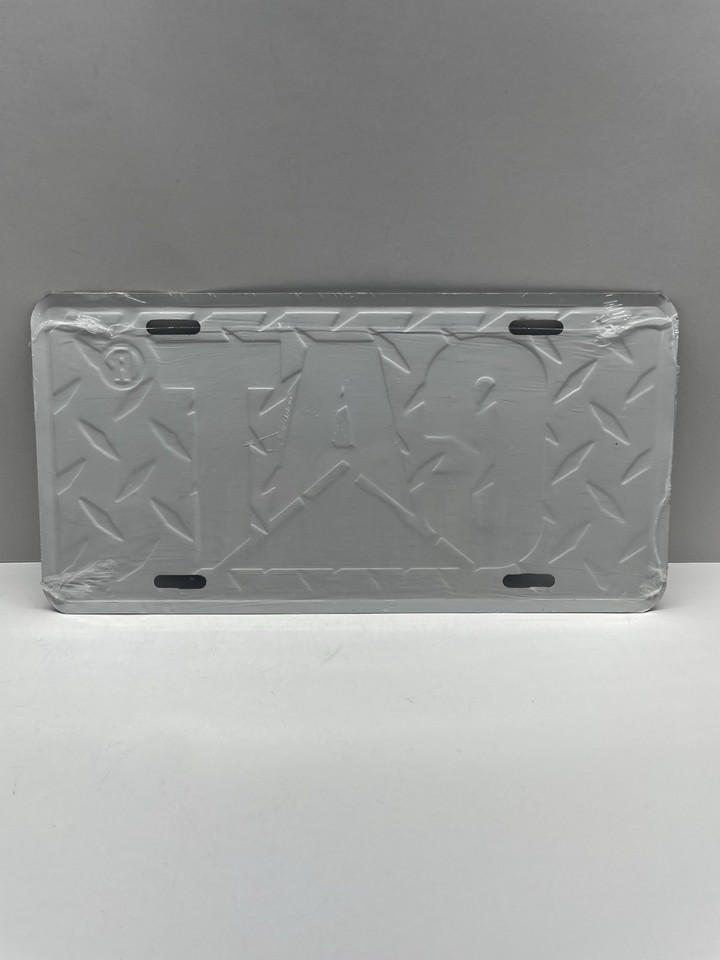Caterpillar tag CAT w/blk logo Aluminum Diamond plate License plate tag ...
