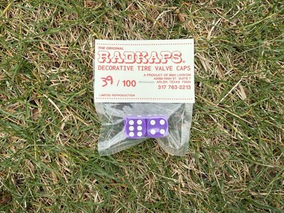 NEW! RADKAPS PURPLE Valve Caps Reproduction Old School BMX Vintage RAD ...