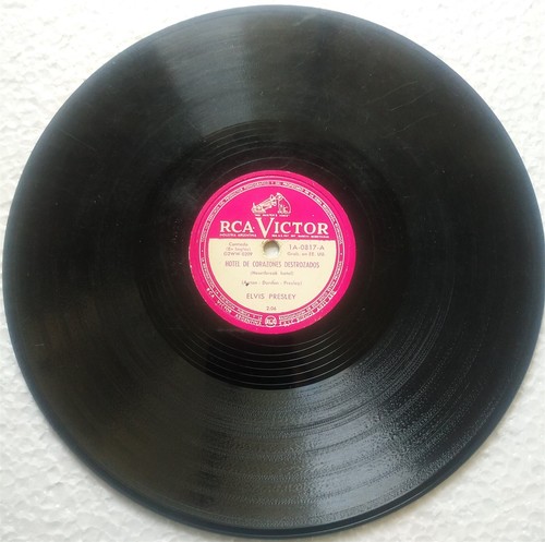 ELVIS PRESLEY Rca Victor 1A-0817 ARGENTINA Press 78rpm Heartbreak Hotel ...