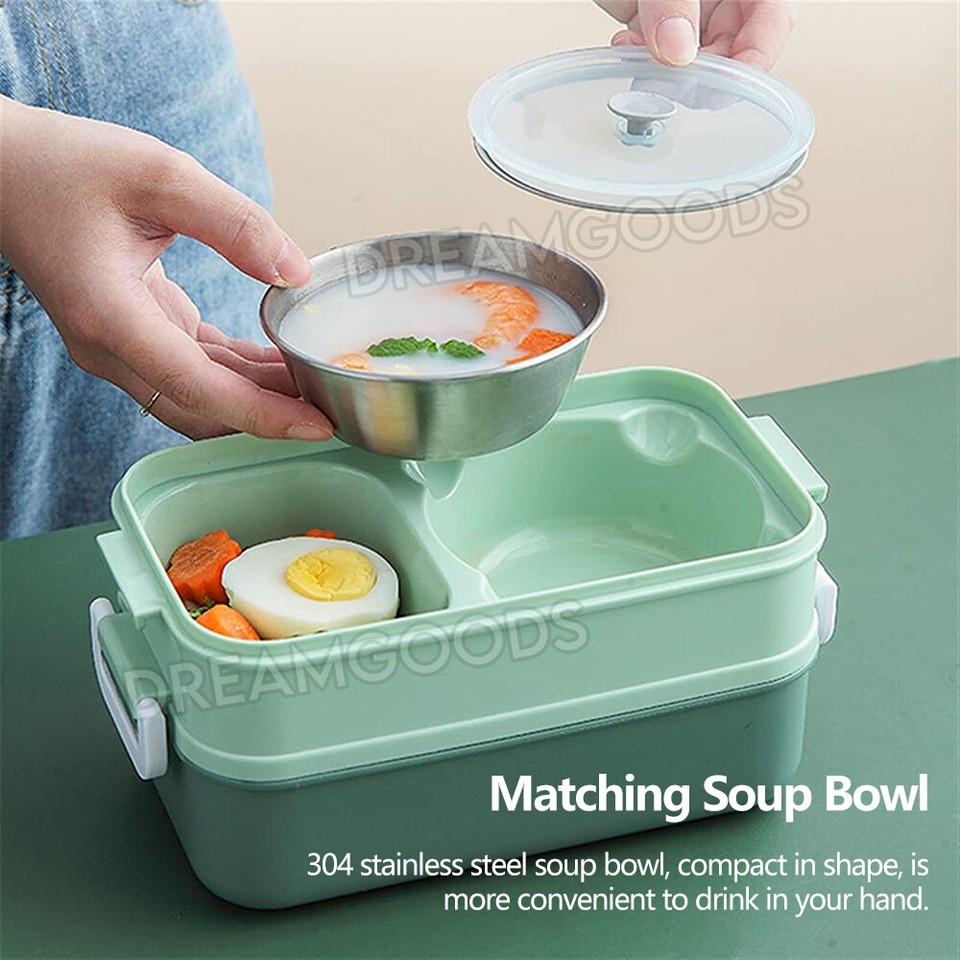 Bento Box Lunch Containers Food Microwave Stainless Portable Dinnerware ...