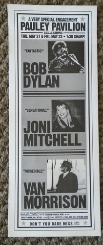 ORIGINAL CONCERT HANDBILL-PAULEY PAVILION-BOB DYLAN_JONI MITCHELL_VAN ...