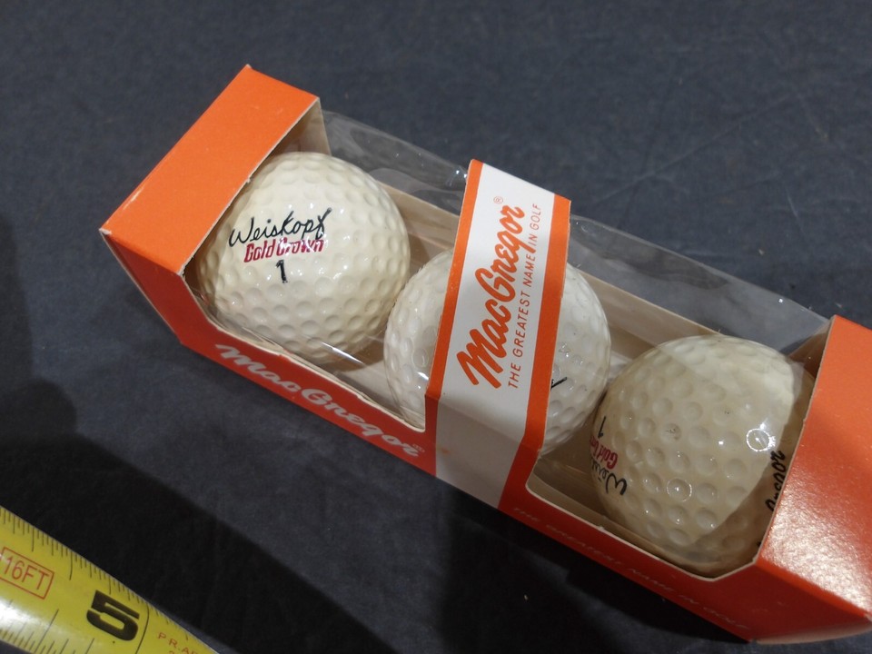 Vintage NOS MacGregor Weiskopf Gold Crown Golf Balls Sleeve of 3 Balls ...