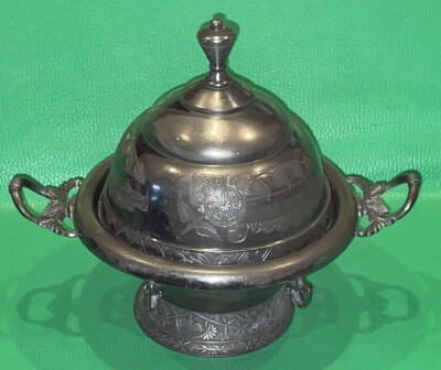 Vintage Derby Silver Co. Silverplate Quadruple Plate Lidded Dish Butter ...