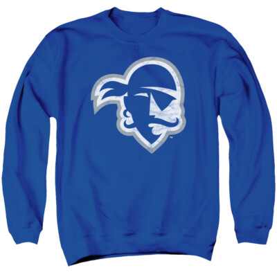 Seton Hall University Adult Crewneck Sweatshirt Distressed, Royal Blue ...
