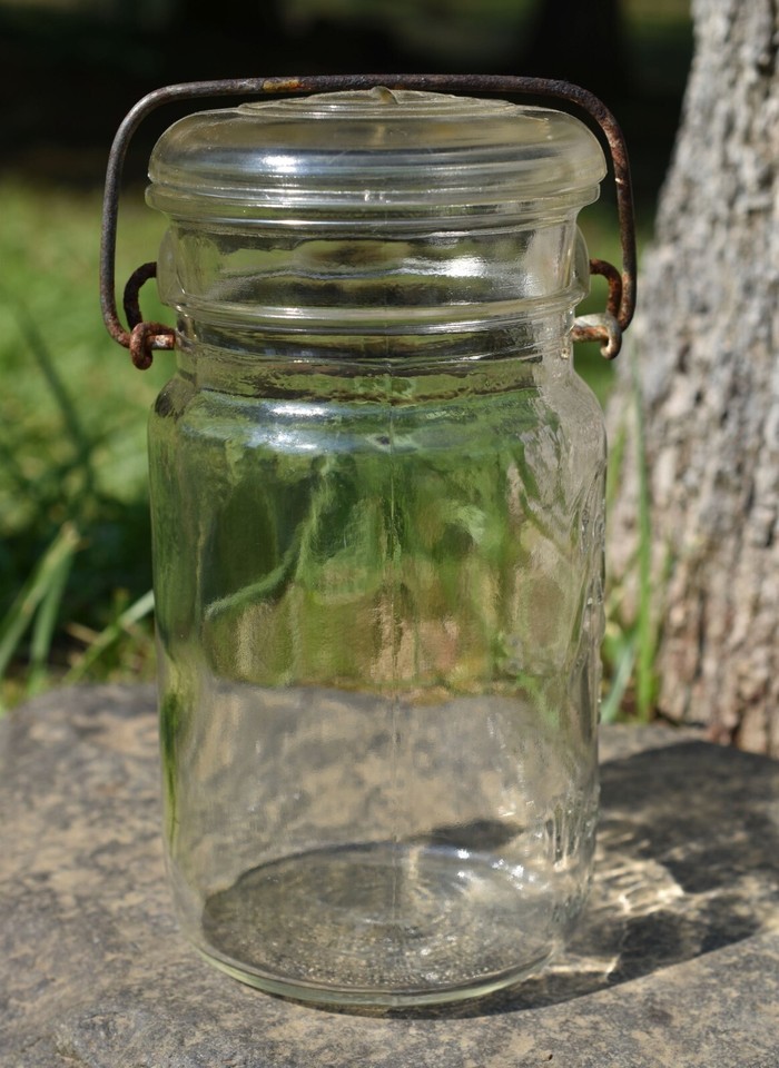 Antique Ball Eclipse Wide Mouth Canning Quart 'Fruit' Jar Wire Closure ...