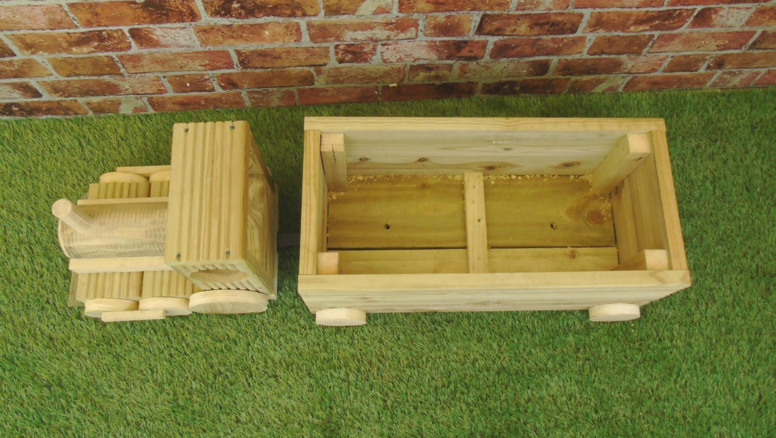 Train Steam Engine Wooden Decking Garden Herb Planter Plant Pot ...