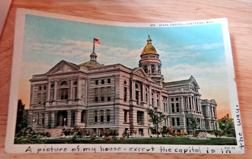 1936 US Post Office & Courthouse Cheyenne Wyoming #15747 Postcard 1cent ...