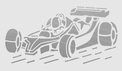 6.5"x12" Clear Plastic Stencil - Race Car (SN22) | eBay