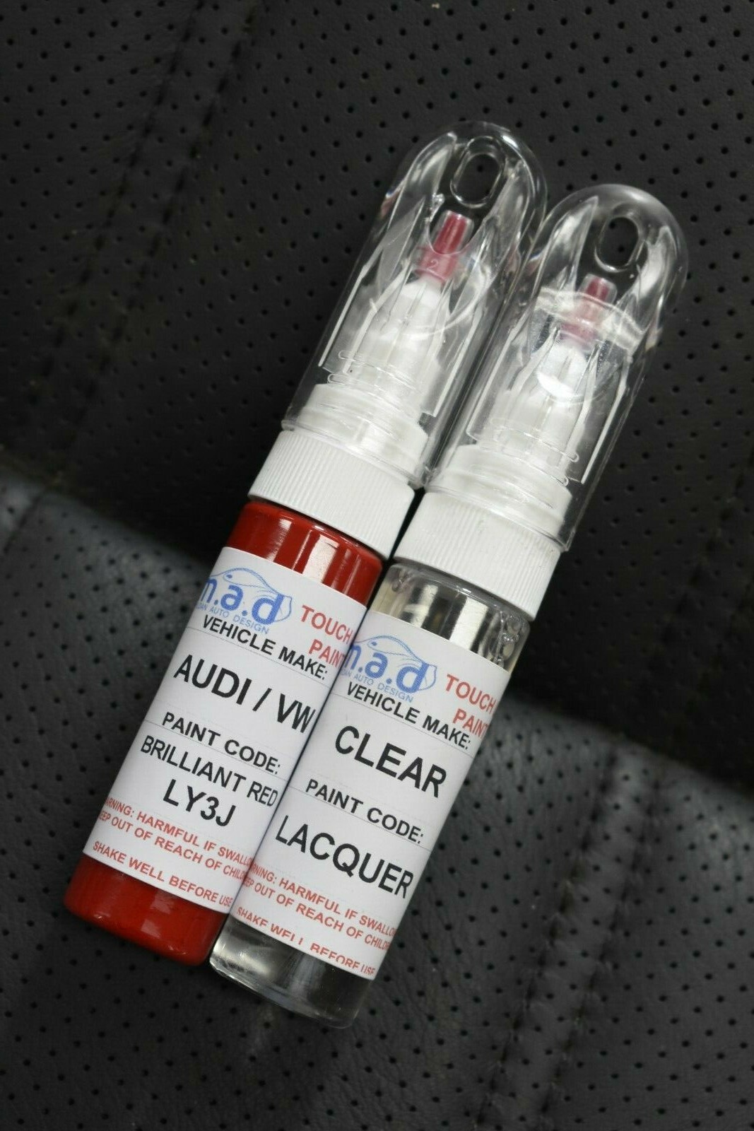 AUDI BRILLIANT RED LY3J TOUCH UP PEN BOTTLE BRUSH REPAIR PAINT CHIP ...