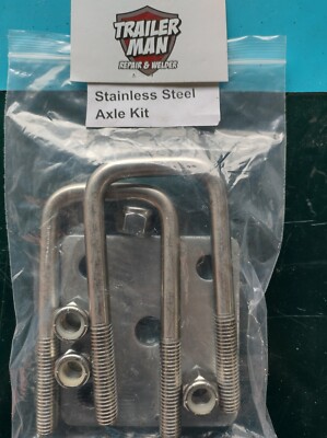 Boat Trailer Square U Bolt Stainless Steel 2" Axle Kit 2 1/8" x 4 7/8 ...
