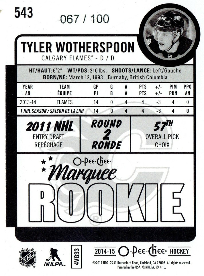 2014-15 O-Pee-Chee Rainbow High Numbers #506 -#592 RC's & LEGENDS ...