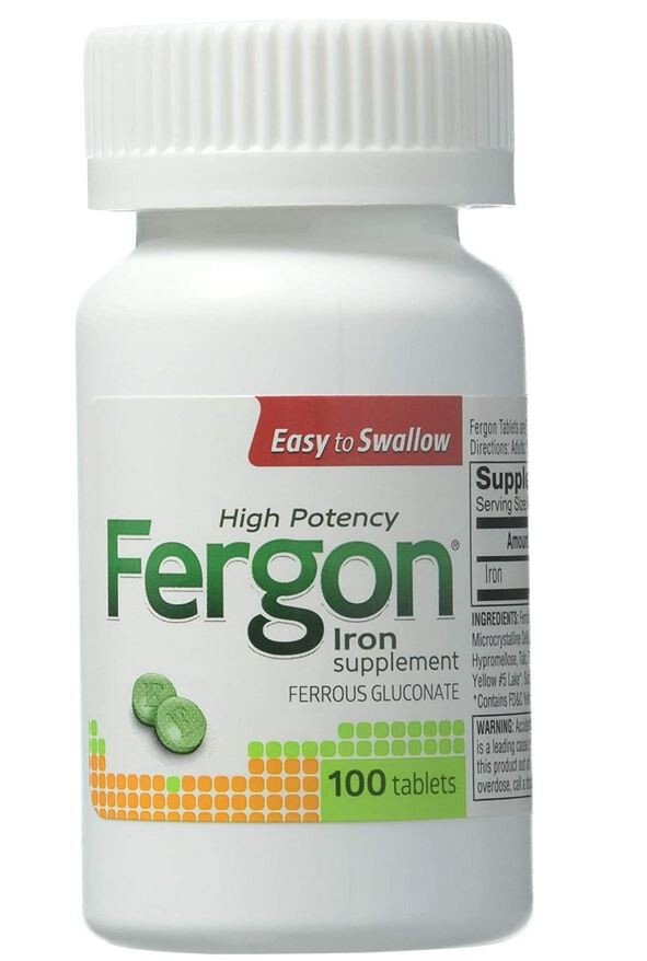 (3PK) Fergon High Potency Iron 27 mg Supplement, 100 Tablets ...