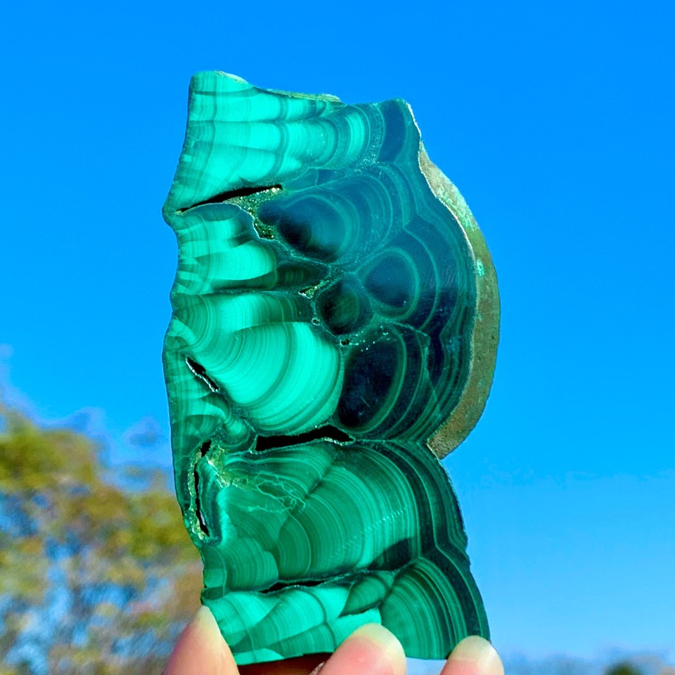 65G Natural glossy Malachite transparent cluster rough mineral sample ...