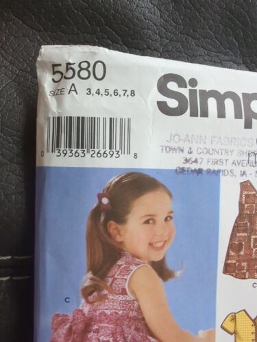 Simplicity 5580 Sz 3-8 Girls Dresses Bodice & Skirt Variations UNCUT FF ...