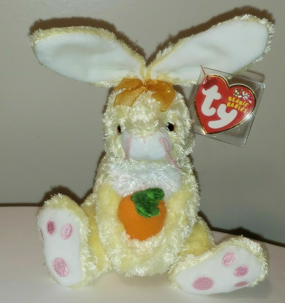 Ty Beanie Baby - NIBBLIES the Bunny Rabbit with Carrot (8 Inch) MINT w ...
