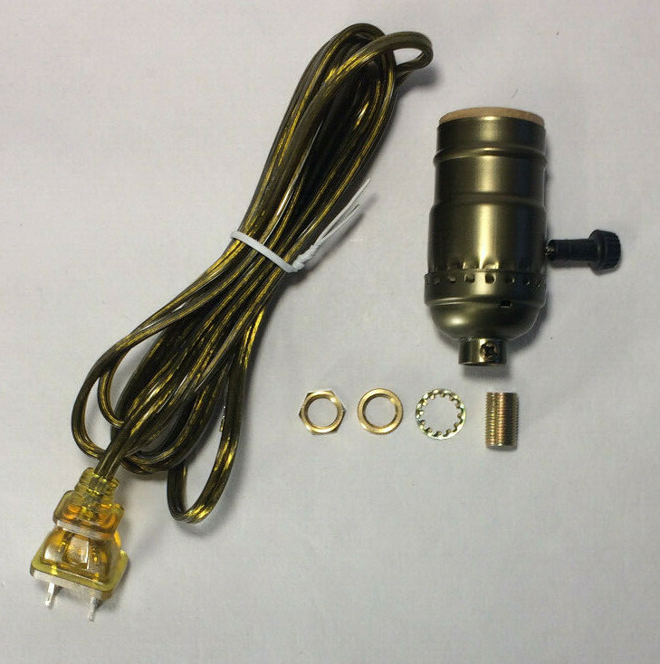 Vintage Table Lamp Rewiring Kit, Antique Brass 3-Way Socket, Antique ...
