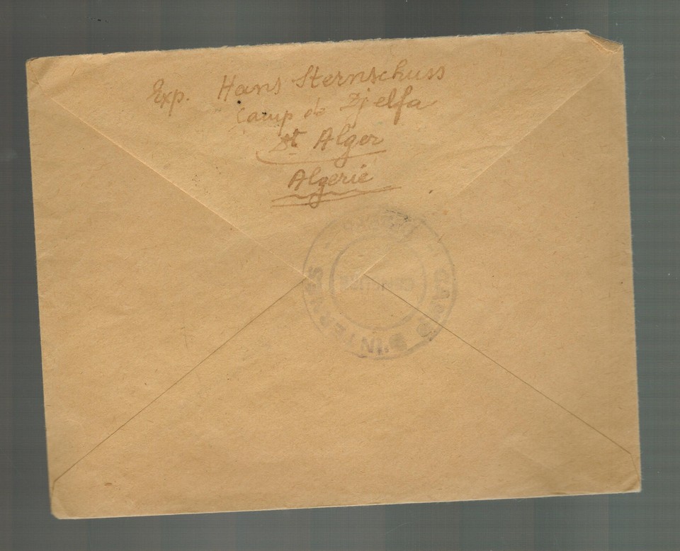 1942 Djelfa French Algeria Internment Camp cover to Red Cross Geneva ...