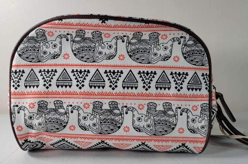 Unionbay Women's Elephants Aztec Canvas 9" Handbag Purse Makeup Bag | eBay