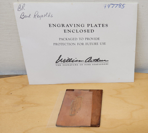 Burt Reynolds Personal Stationery Engraving Plate - BR Logo | eBay