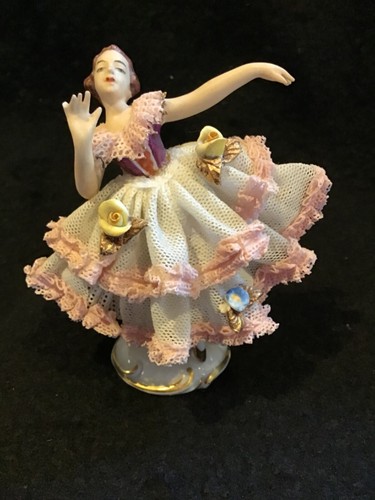 Vintage Dresden Lace Alka Kunst Dancer Figure. | eBay UK