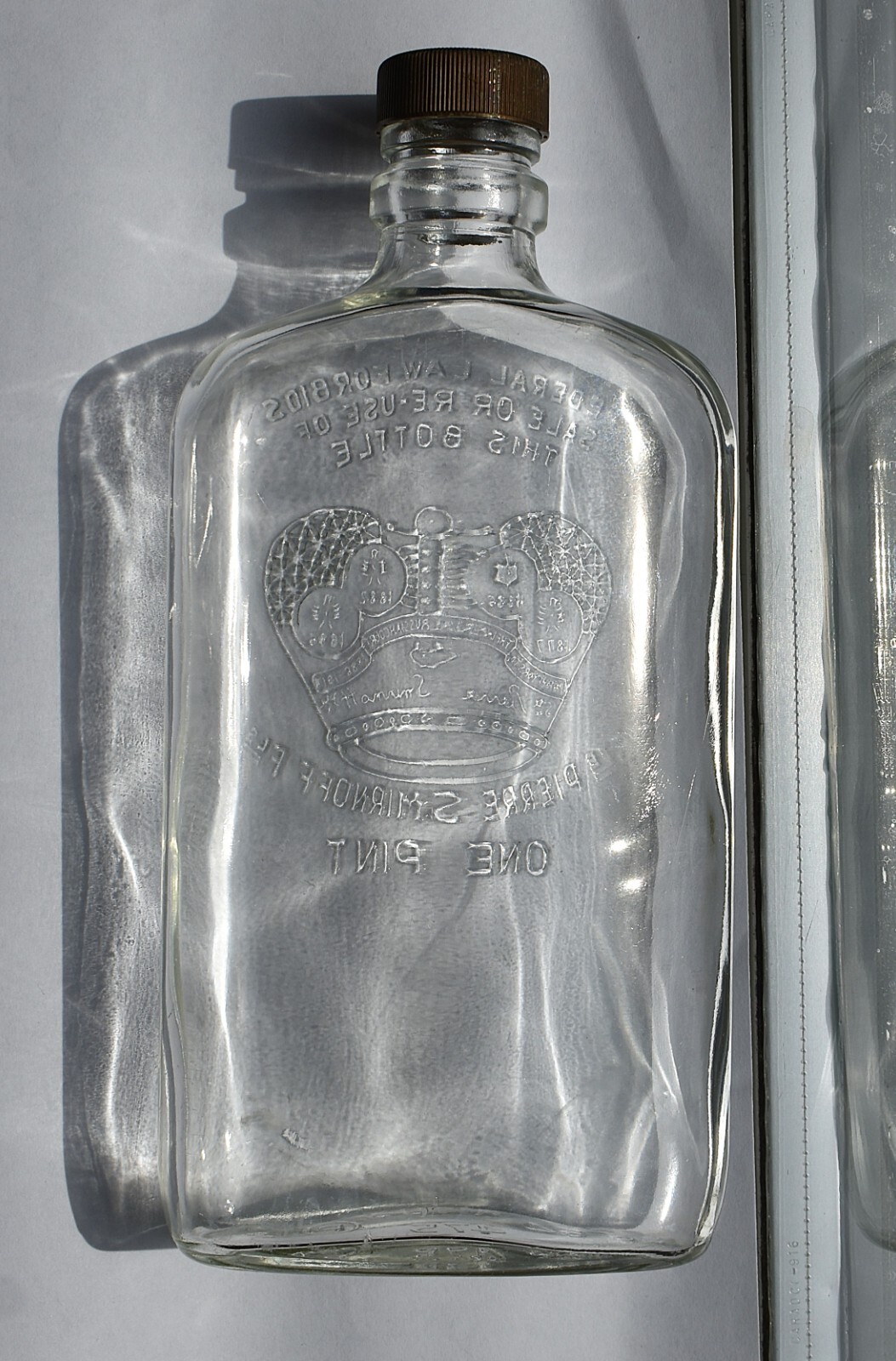 Vintage Embossed Ste Pierre Smirnoff Fls Curved Pint Crown Liquor ...