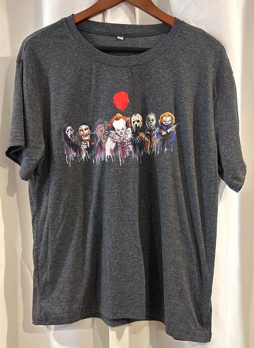 Horror Movie Characters Themed T-Shirt Men’s XL Short… - Gem