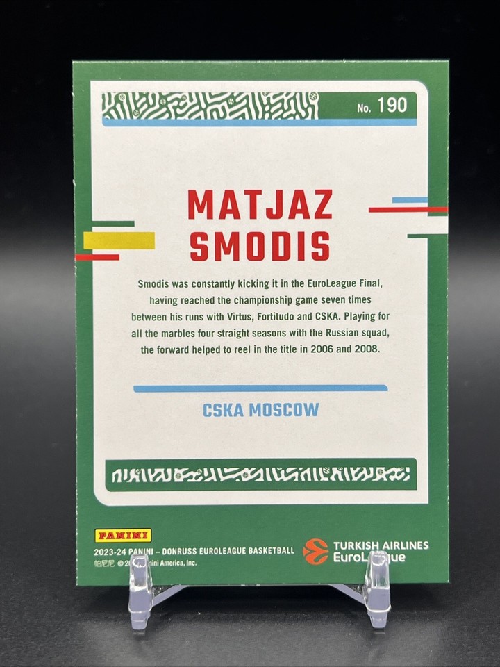2023-24 Panini Donruss Euroleague Base Legends MATJAZ SMODIS #190 | eBay