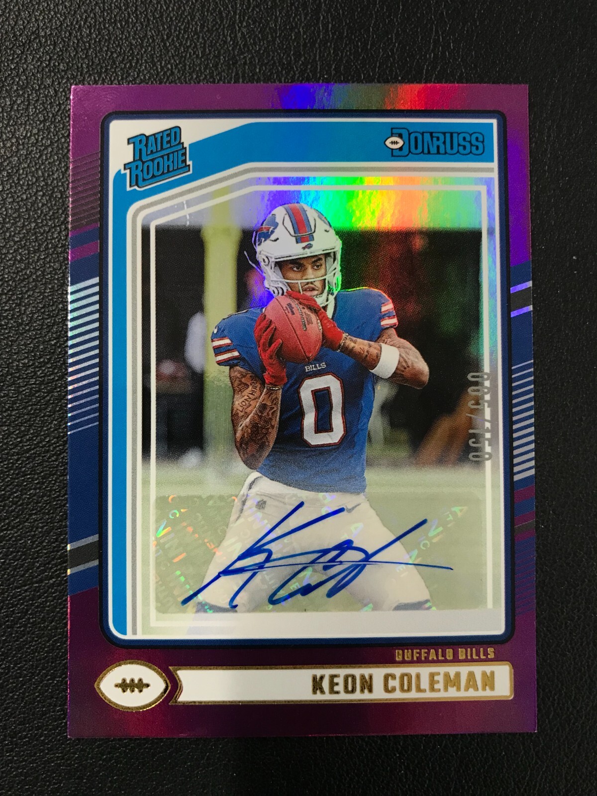Keon Coleman 2024 Donruss #358 Rated Rookie Autographs - Purple /150 ...